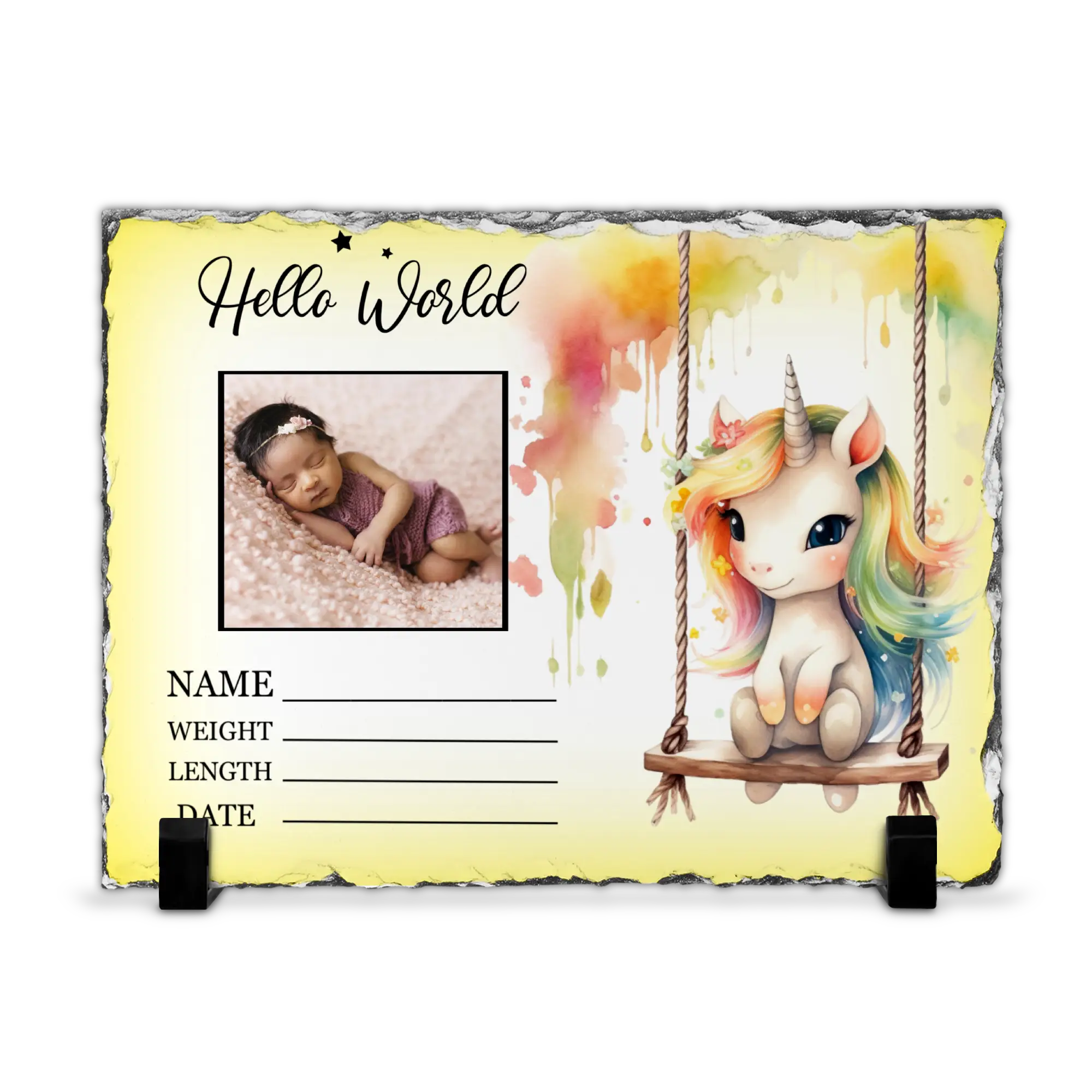 Photo slate - 15 x 20cm gloss. New Born 1 - MISTYBAA