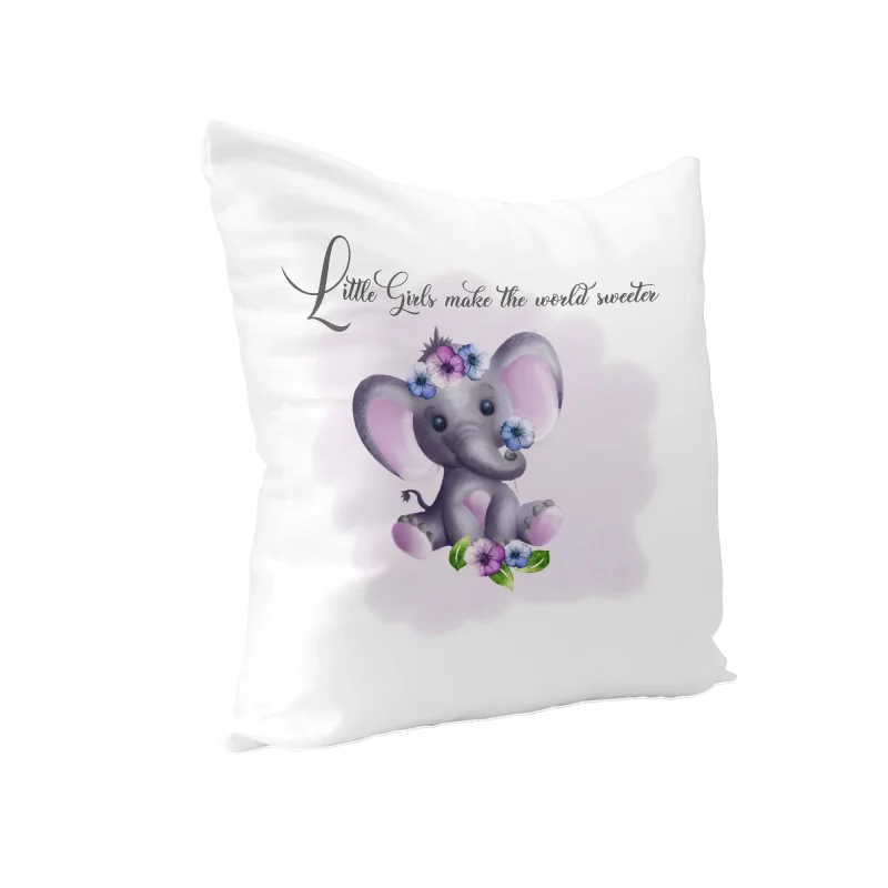 Small Cushion Cover & Insert 25 X 25CM (10 X 10″) White Little Girl ...