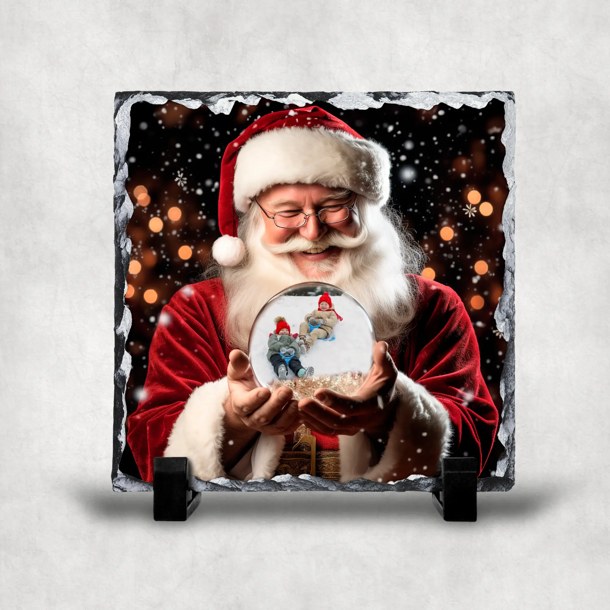 Christmas Santa Slate (14x14cm) Gloss - MISTYBAA